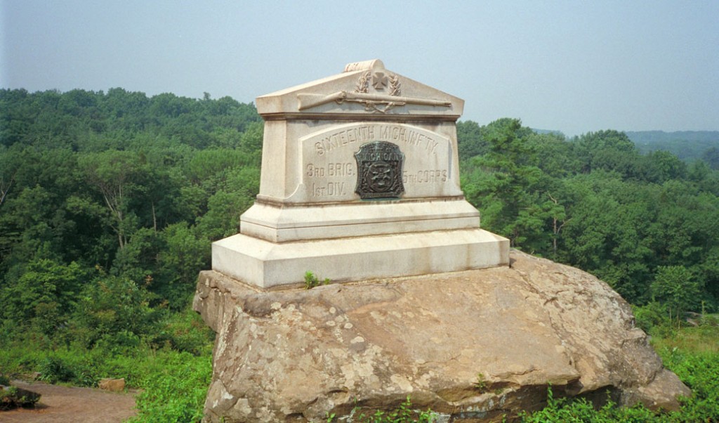 Monument to the 16th Michigan Infantry Regiment at Gettysburg